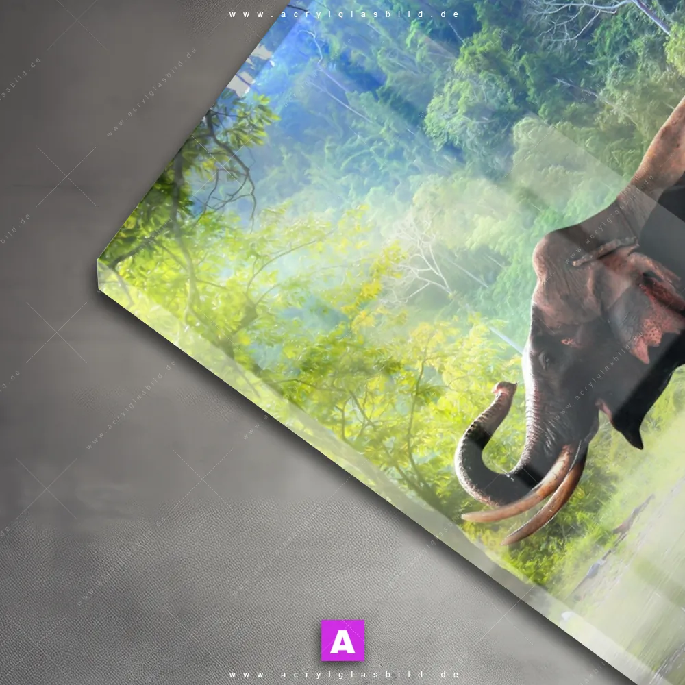 Acrylglasbild ️ Elefant in freier Natur Hochformat – acrylglasbild.de