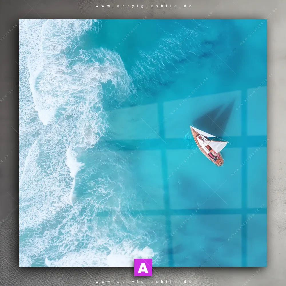 Acrylglasbild von wandbild.com - Yacht im Meer - Quadrat – acrylglasbild.de